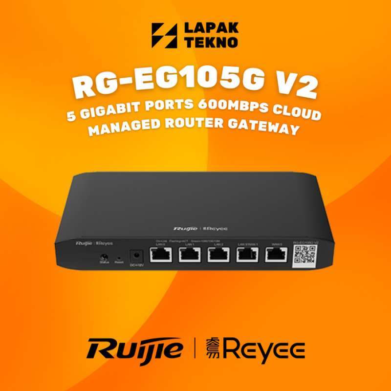 Promo RG-EG105G V2 RUIJIE REYEE 5 GIGABIT PORTS CLOUD MANAGED ROUTER GATEWAY - Multivariasi ...