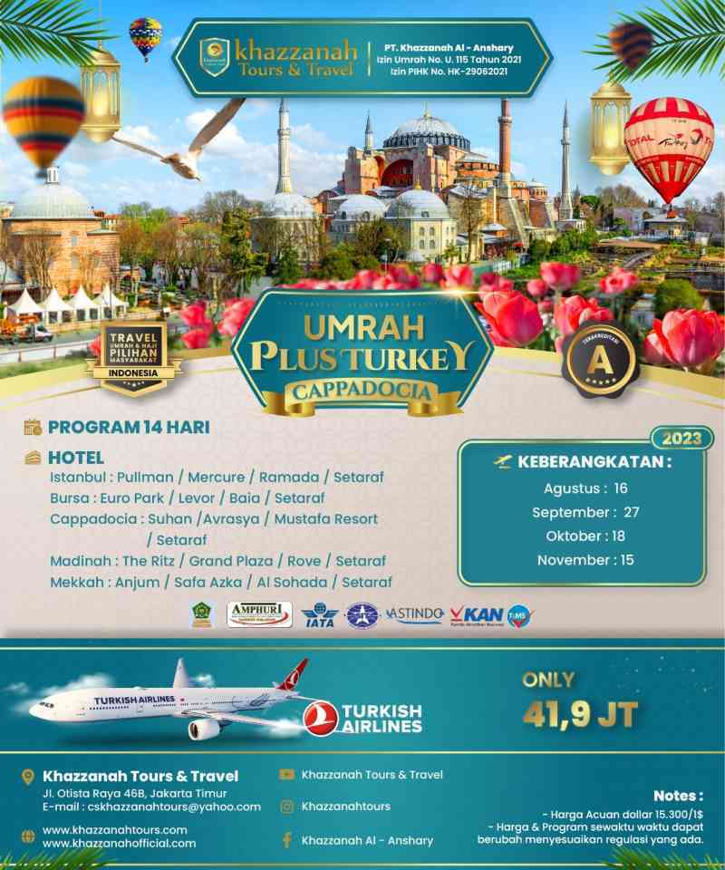 Jual Umrah Plus Turkey Di Seller Khazzanah Tours & Travel - Bidaracina ...