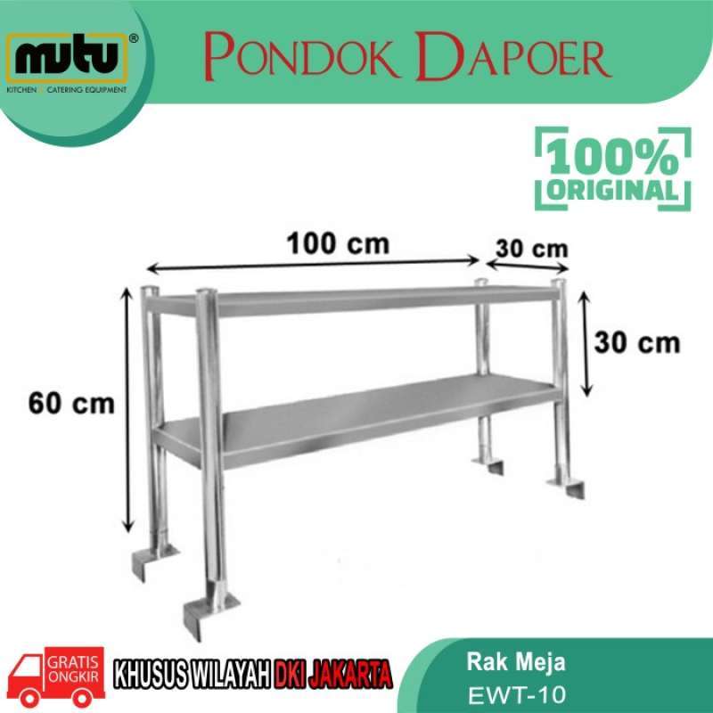 Promo Rak Meja Kerja Dapur Tambahan 1 Meter Stainless Steel - EWT-10 ...