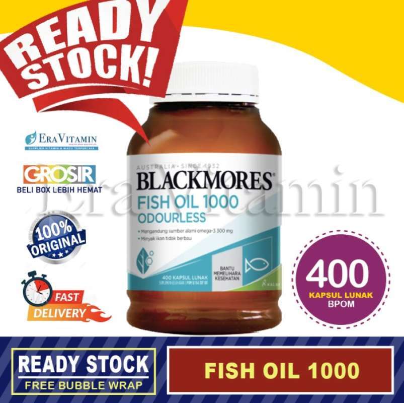 Promo (ISI 400) Blackmores Odourless Fish Oil 1000mg 400 kapsul KALBE ...