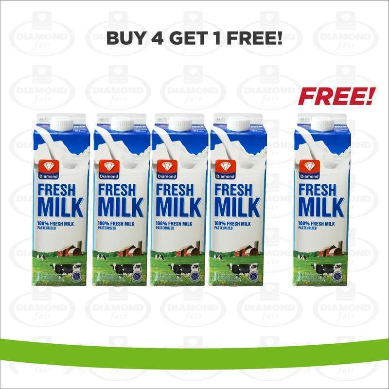 Promo DIAMOND FRESH MILK PLAIN 946 ML BUY 4 GET 1 FREE Diskon 20% di ...