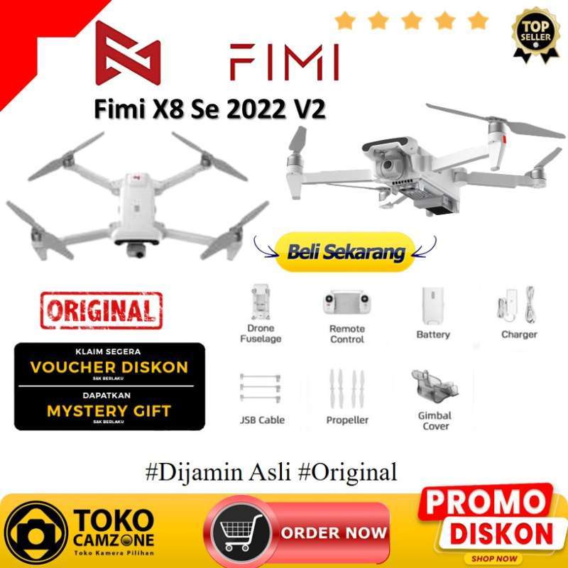 Jual Fimi X8se 2022 V2 Combo Drone Gps 4k 48mp 3-axis Gimbal With ...