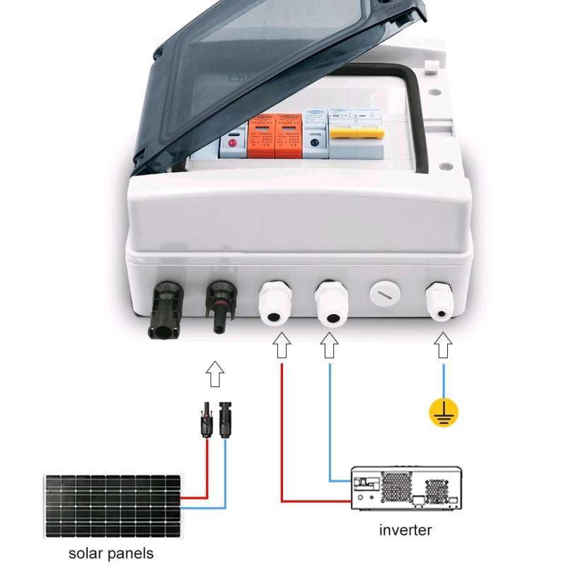 Jual Box Panel With Lightning Protection 1 Input 1 Out Dc 600v Fuse Mcb ...