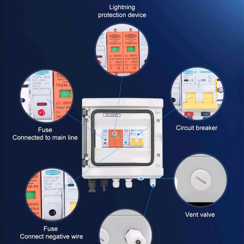 Jual Box Panel With Lightning Protection 1 Input 1 Out Dc 600v Fuse Mcb ...