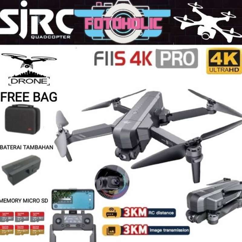 Promo New Sjrc F11S Pro 4K 3Km/Drone Sjrc F11S Pro 4K 3Km Version Eis ...