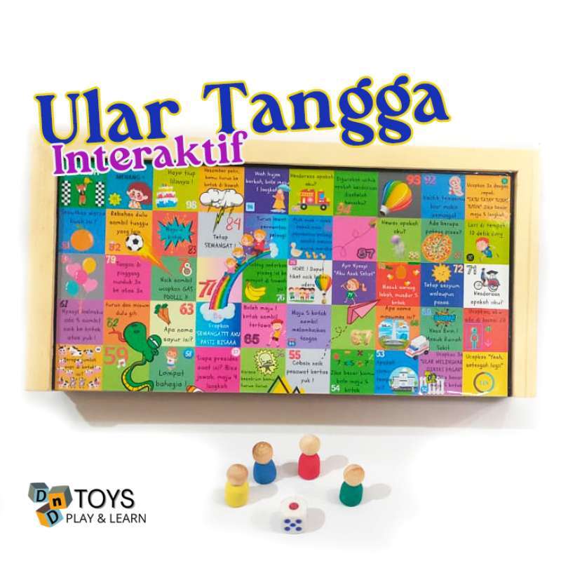 Jual Mainan Anak Keluarga Board Game Ular Tangga Kayu Wooden Snake ...