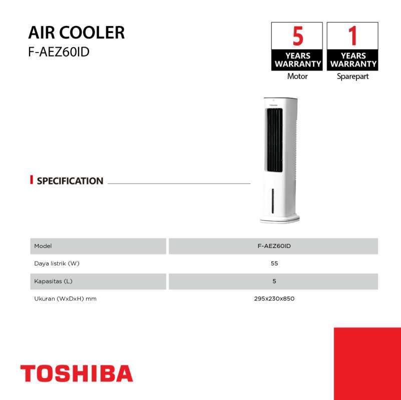 Promo Toshiba Tower Fan Air Cooler F-aez60id Kapasitas 5 Liter Diskon ...