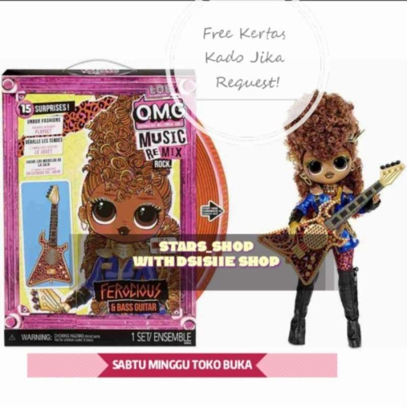 Promo Lol Surprise omg Remix Rock Ferocious and bass Guitar doll ...