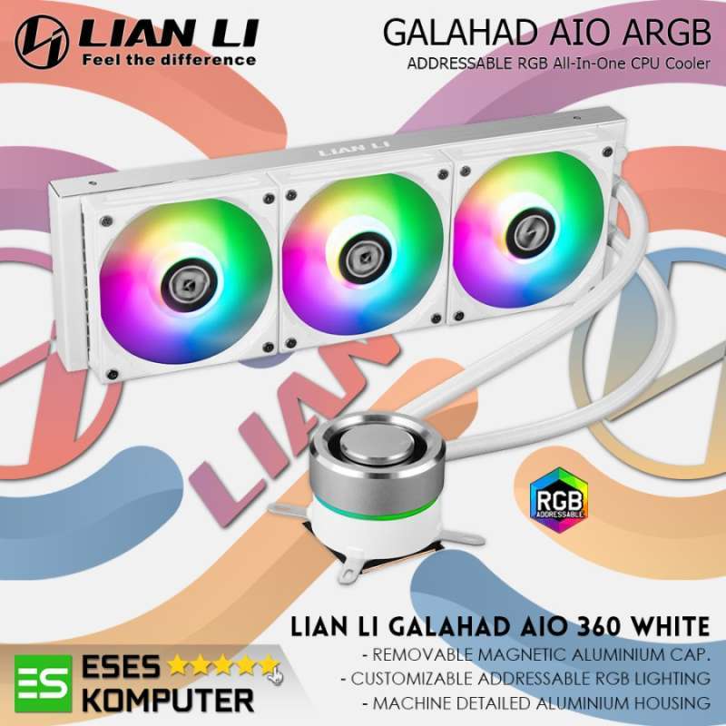 Jual Lian Li Galahad Aio 360 Argb White | Aio 360mm Cpu Liquid Cooler Di Seller Eses Komputer ...