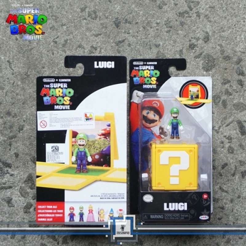 Promo The Super Mario Bros Movie LUIGI Mini Figure with Question Block ...