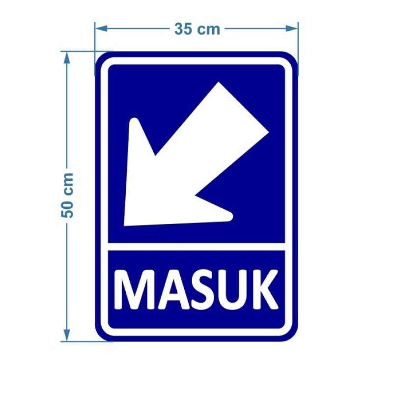 Promo Rambu Petunjuk Arah Masuk Keluar 45cm X 30cm Plat Akrilik Diskon ...