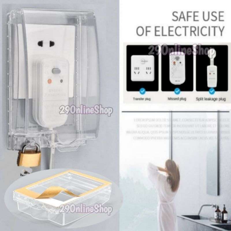 Jual box kotak tempel cover pengaman safety lock penutup stop kontak ...