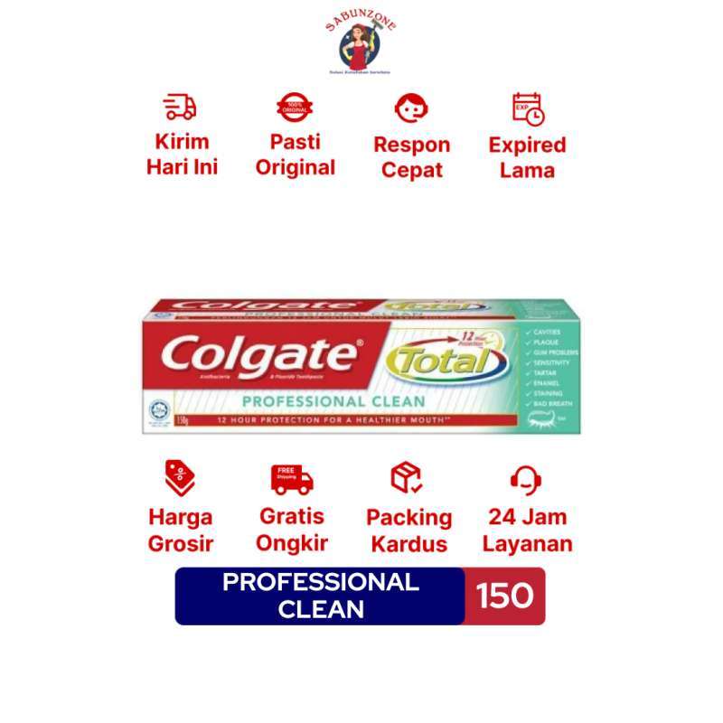 Promo Pasta Gigi Colgate Total Professional Clean 150 Gr Diskon 2% Di ...