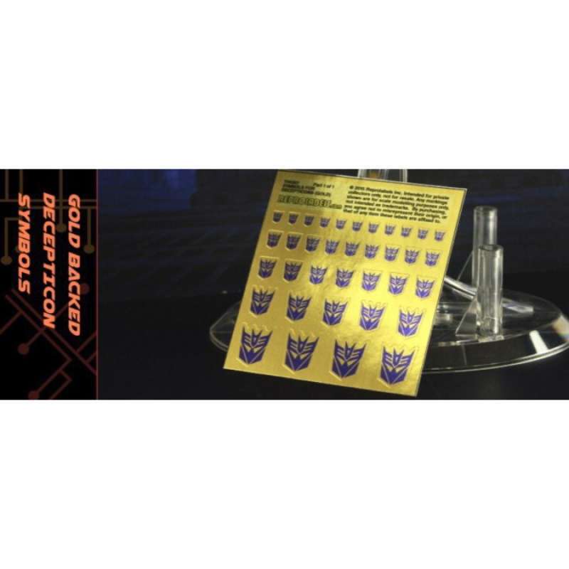 Promo Toyhax Reprolabels Transformers Decepticons Symbols Gold Backed ...
