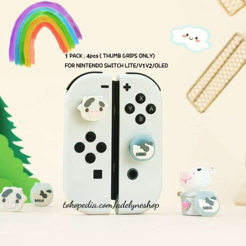 Promo Thumb Grips Milk Cow for Nintendo Switch V1V2/Lite/OLED Geekshare ...