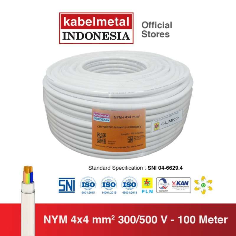 Promo NYM 4 x 4 mm² / 4x4 mm² 100 Meter Putih - Kabel Metal Indonesia ...
