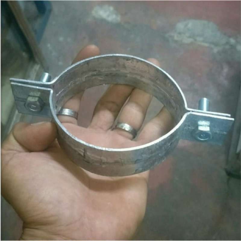 Promo Klem Pipa Besi 6 Inch | Klem Double Tangkep | Plat Putih Galvanis ...