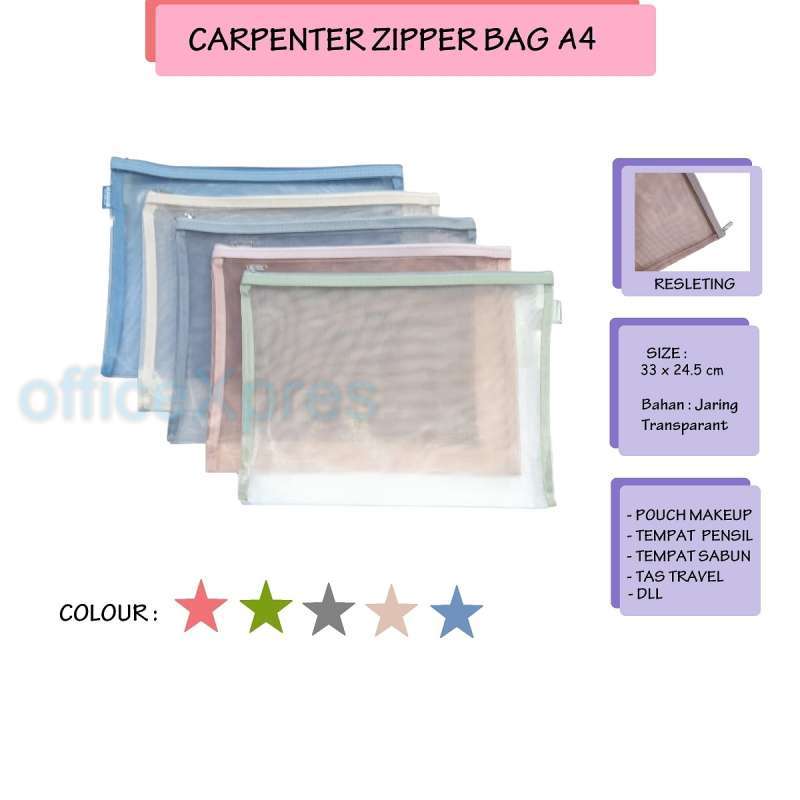 Jual Zipper Bag A4 / Map Zipper / Map Jaring / Zipper Map / Tas Jaring ...