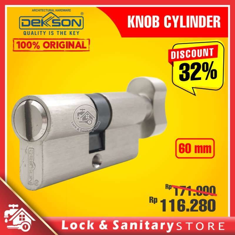 Promo Kunci Silinder Knob Dekson Dekkson CYL BK DL 60MM SN Knob Cylinder Kunci Kamar Mandi ...