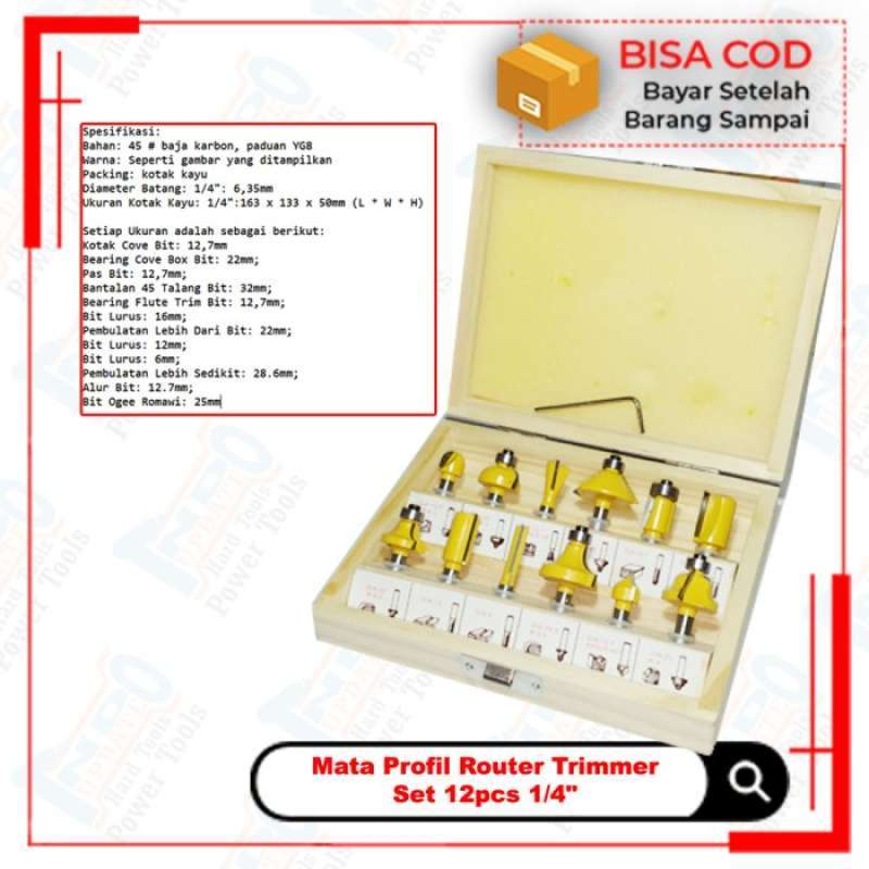 Promo Mata Profile Trimmer High Quality Potong Kayu Mata Mesin Router ...