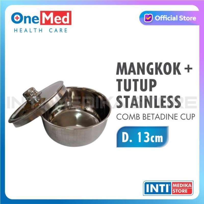 Jual Onemed - Mangkok + Tutup Stainless Steel | Kom Betadine Cup | Comb ...
