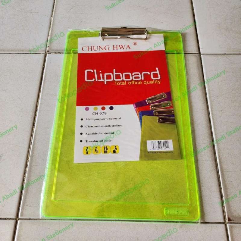 Jual Clipboard/ Papan Ujian Plastik Transparan Chung Hwa CH-979/ Doff ...