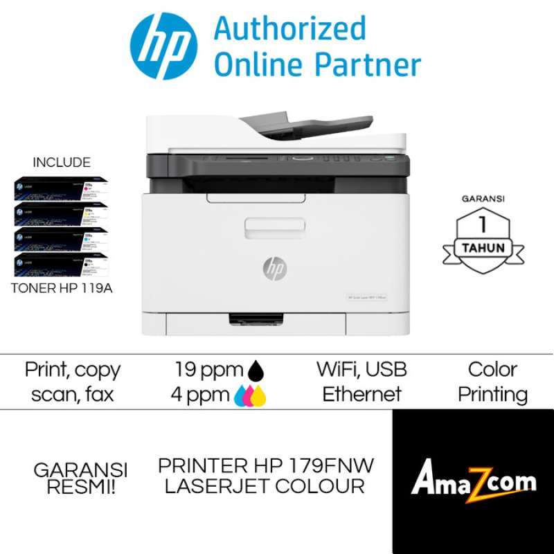 Jual Printer HP Color Laser MFP 179fnw | M179FNW (AIO) Print Scan Copy ...