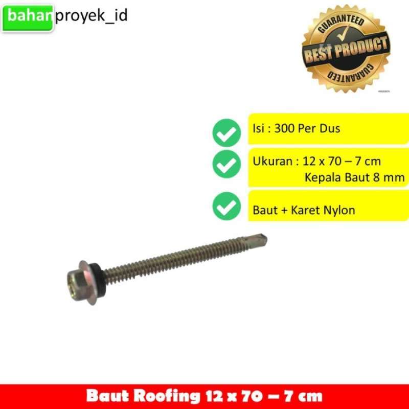Jual BAUT BAJA RINGAN 12 X 70 (7 CM) BAUT ROOFING ISI 300 PCS di Seller ...