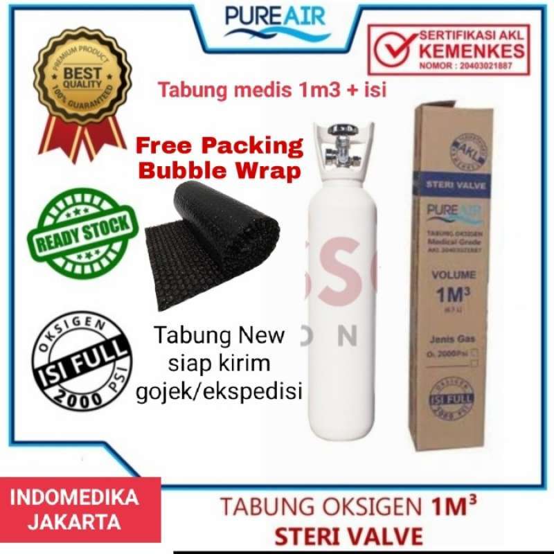 Promo Tabung Oksigen 1M3 Pure Air + Isi Full / Tabung Oksigen Merek ...