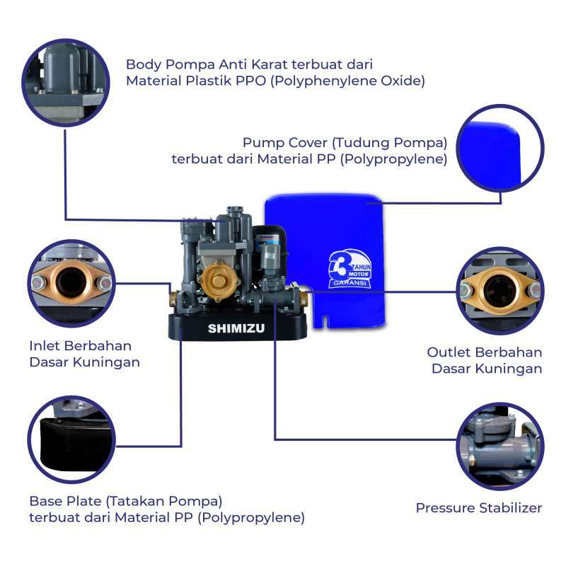 Promo Shimizu Plw-200 Bit Pompa Dorong Otomatis Home Booster Pump ...