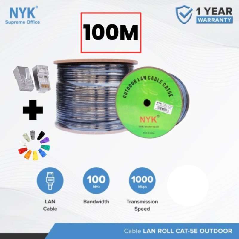 Jual Kabel lan 100 Meter Nyk Outdoor cat 5e utp - Cable lan rj45 nyk ...