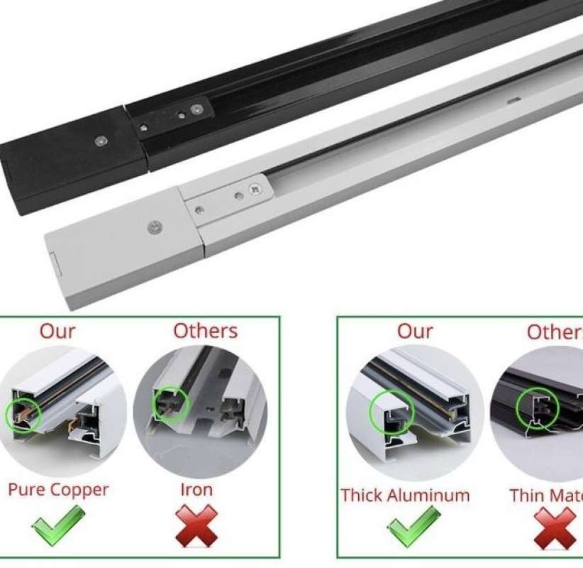 Promo Rel Track 2M 2 Meter Lampu Sorot Rail Tracklight Spotlight Hitam ...