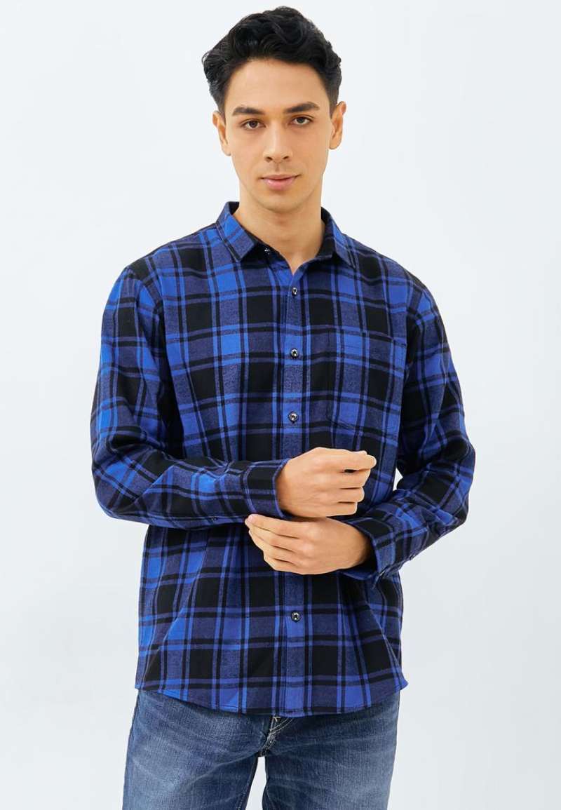 Jual Emba Jeans - Kemeja Flannel Pria Regular Fit Lengan Panjang Warna ...