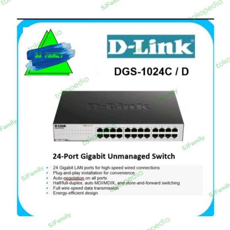 Promo DGS-1024C / DGS-1024D 24-Port Unmanaged Gigabit Switch (Metal ...