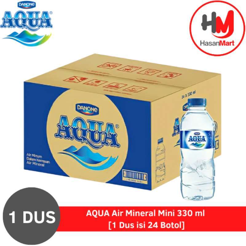 Promo Aqua Air Mineral Mini 330 Ml [1 Dus Isi 24 Botol] Diskon 18% Di Seller Hasan Mart - Suka ...