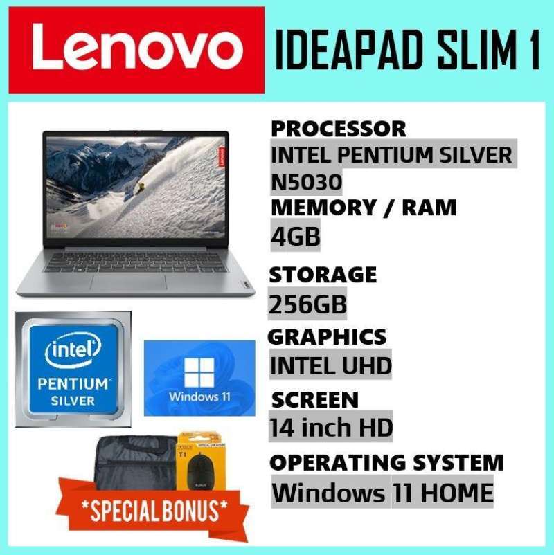 Jual Laptop Lenovo ideapad Slim 1 Intel Pentium Silver N5030 4GB CLOUD ...