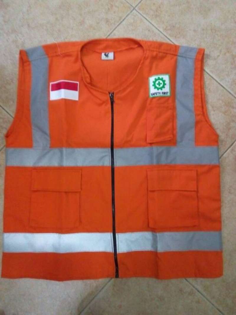 Promo Rompi Safety Bahan Drill + Logo K3 & Merah Putih Diskon 33% di ...