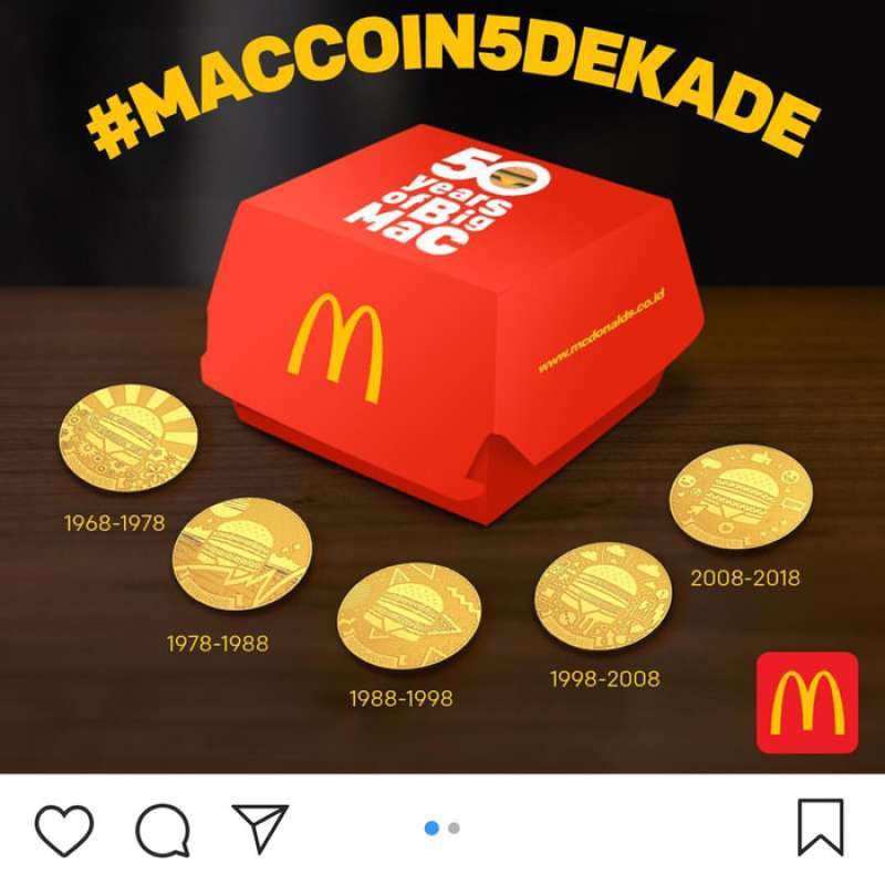 Promo Mac Coin 1 Set Lengkap 50th Anniversary Big Mac McDonald's Diskon ...