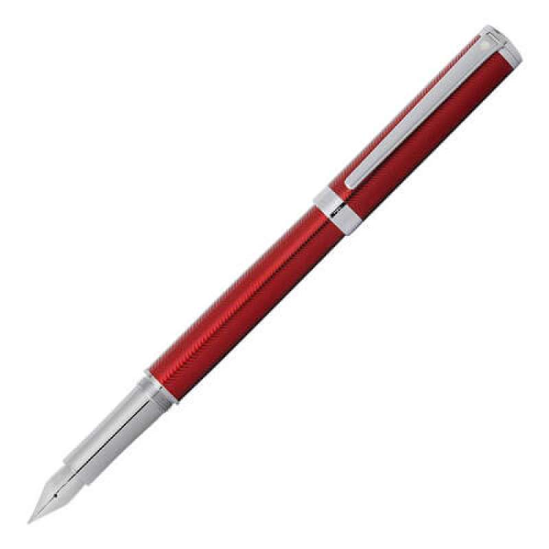 Jual Sheaffer Intensity Engraved Red Fountain Pen w/ Chrome Trim - Med ...