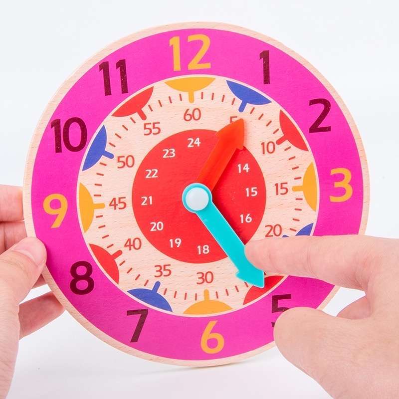 Jual Mainan Edukasi Jam Kayu | Wooden Clock Time Teaching Aid | Mainan ...