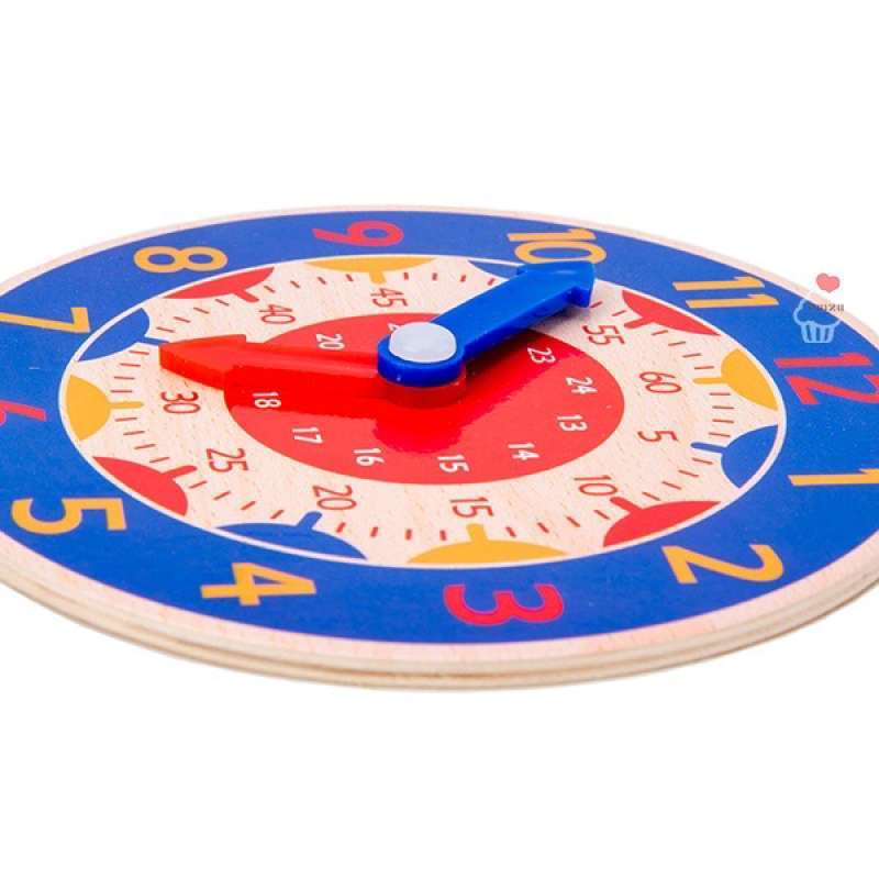 Jual Mainan Edukasi Jam Kayu | Wooden Clock Time Teaching Aid | Mainan ...