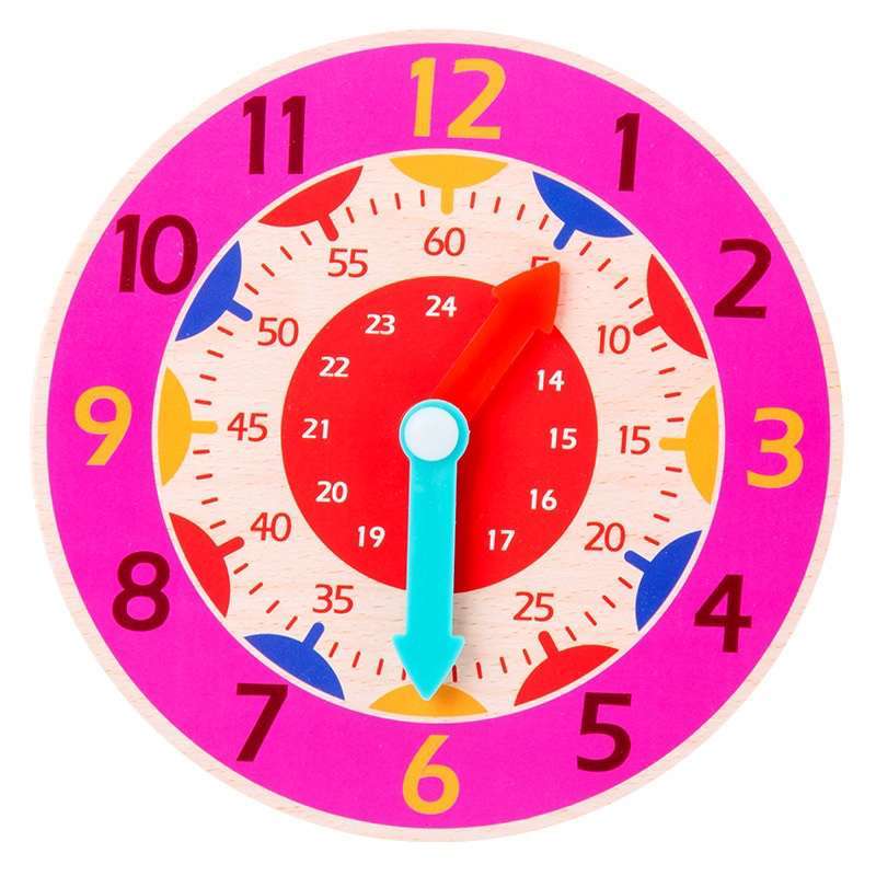 Jual Mainan Edukasi Jam Kayu | Wooden Clock Time Teaching Aid | Mainan ...