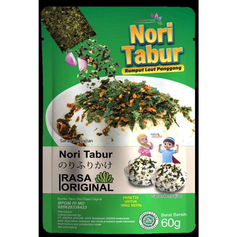 Jual Nori Tabur Rasa Original Spicy 60gr Halal Rumput Laut Panggang ...