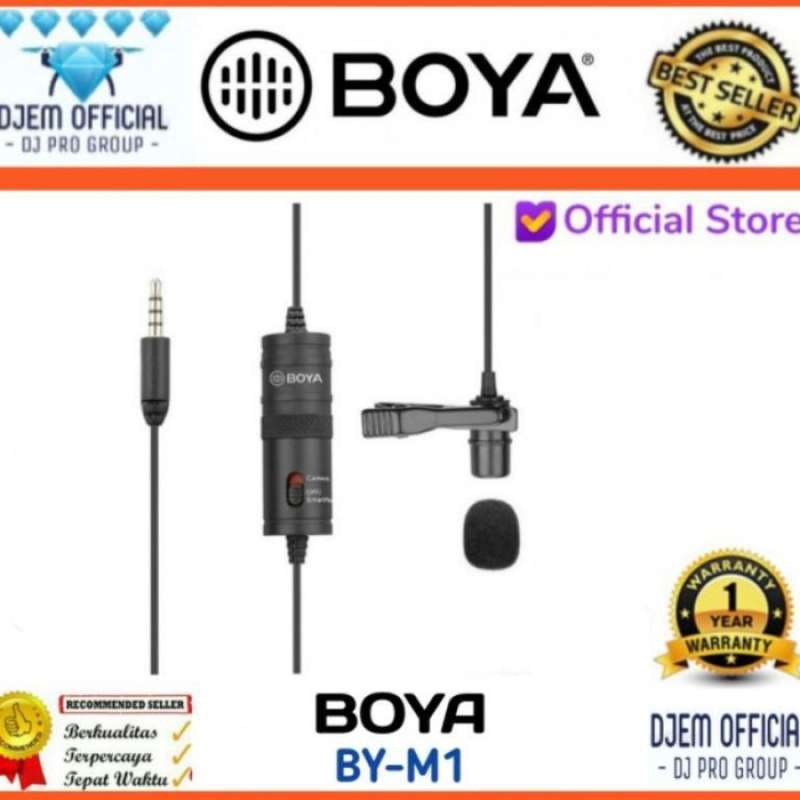 Promo BOYA BYM1 Clip on Lavalier Microphone Boya BY M1 Mic Boya M1 ...