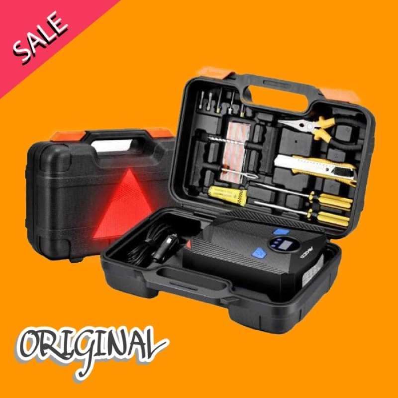 Jual Kompresor Udara Pompa Angin Ban Mobil Elektrik Tool Set Aks-5501 ...