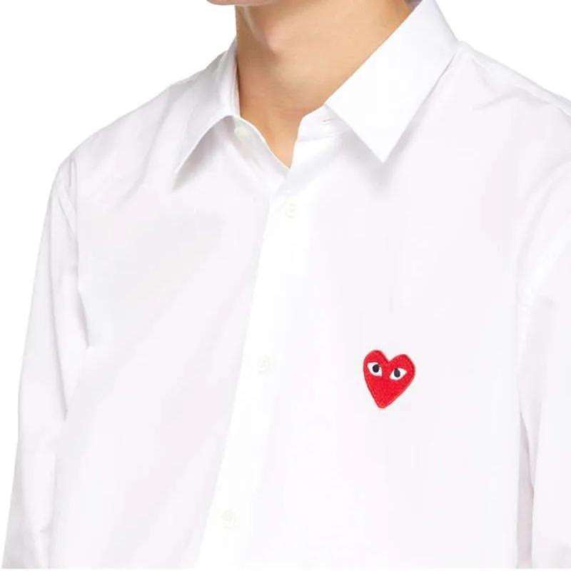 Promo Comme De Garcons Cdg Play Red Emblem White Shirt (kemeja Putih ...