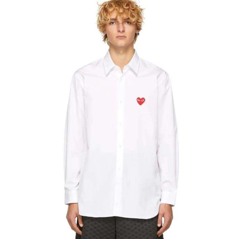 Promo Comme De Garcons Cdg Play Red Emblem White Shirt (kemeja Putih ...
