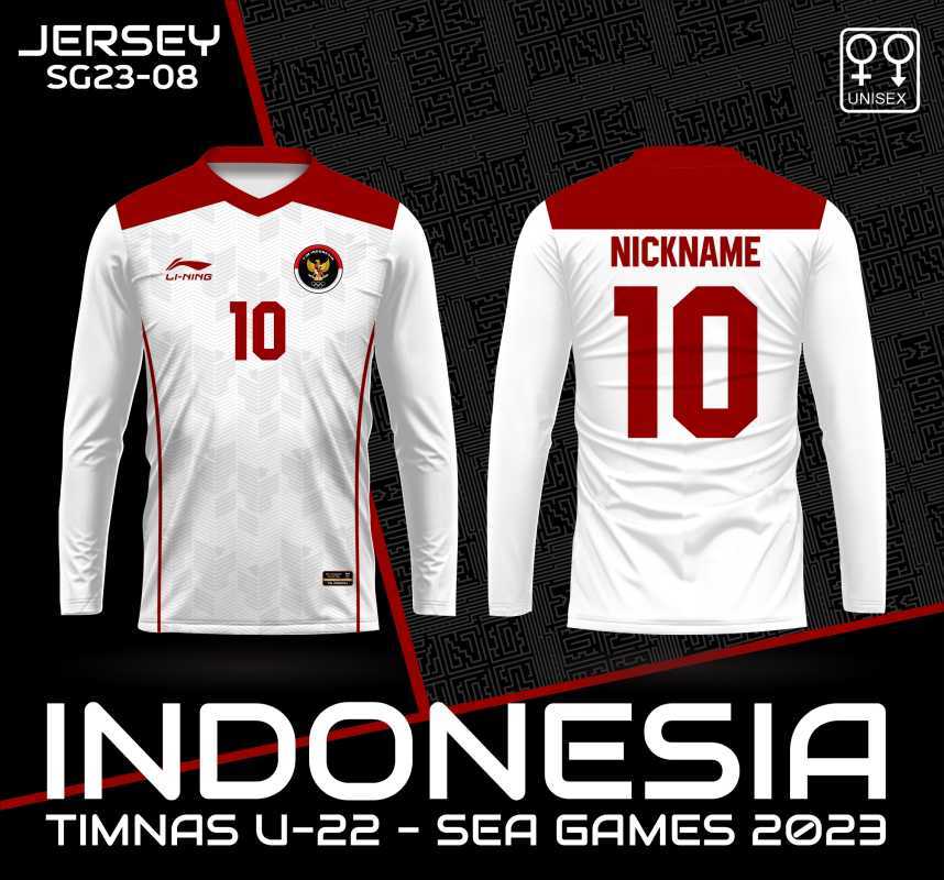 Jual Jersey timnas indonesia baju bola sea games 2023 kamboja lengan panjang - S Putih di Seller ...