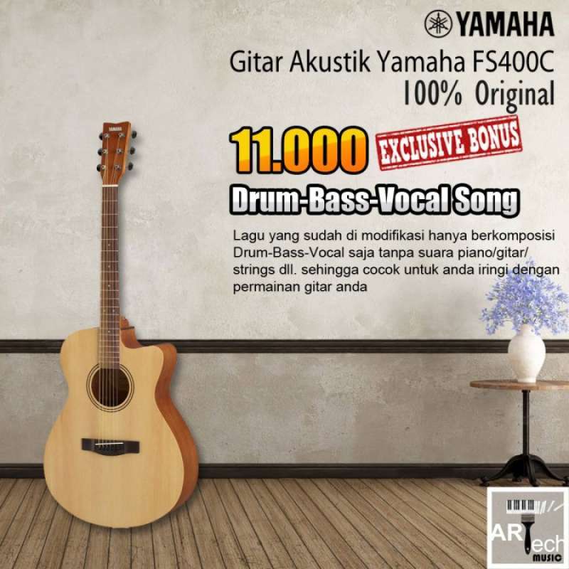 Promo Gitar Akustik Yamaha FS 400C Original /FS400C/FS 400 C Acoustic Guitar Diskon 33% di ...