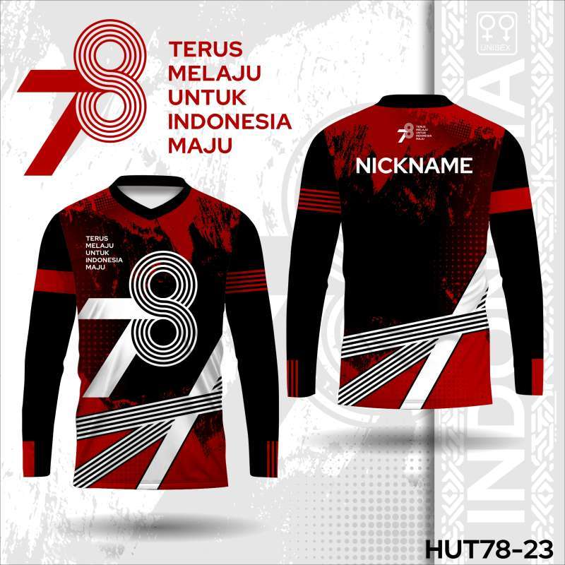 Jual Baju hut kemerdekaan ri ke 78 tahun 2023 kaos dirgahayu indonesia jersey 17an lengan ...
